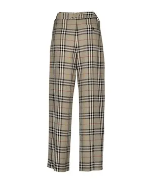 Burberry Checked Tailored Straight Leg Trousers