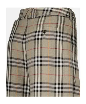 Burberry Checked Tailored Straight Leg Trousers