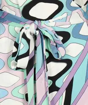 Emilio Pucci Geometric Print Wrap Midi Dress - Multicolor