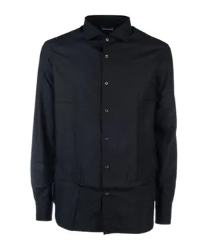Emporio Armani Patterned-jacquard Cotton Shirt