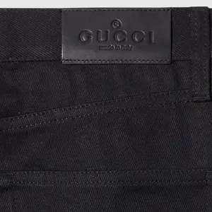 Gucci Cotton Denim Pants With Horsebit Detail
