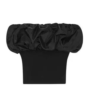 GANNI Off-the-shoulder Top With Ruffled Edges