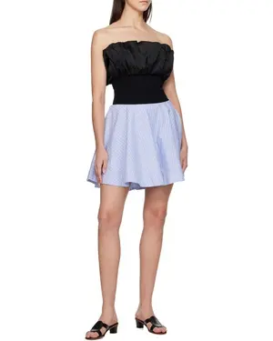 GANNI Off-the-shoulder Top With Ruffled Edges