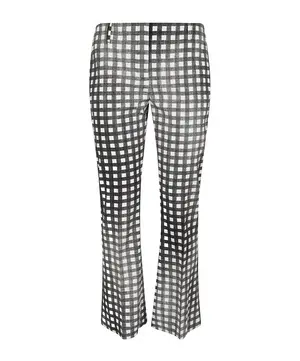 Ermanno Scervino Cropped Flared Checkered Pants
