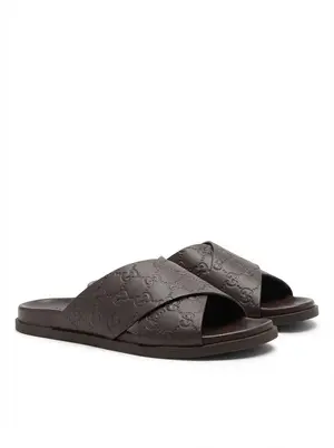 Gucci Dali Embossed Leather Slides