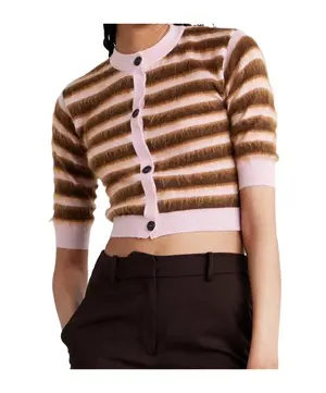 Marni Striped Cropped Cardigan