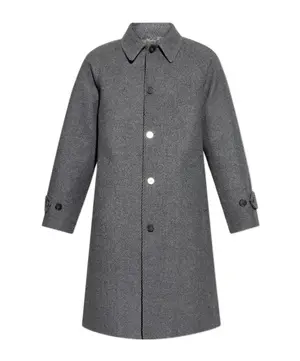 Officine Générale Single-breasted Coat With Adjustable Cuffs - Grey