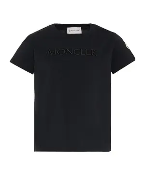 Moncler Embroidered Logo T-shirt - Black