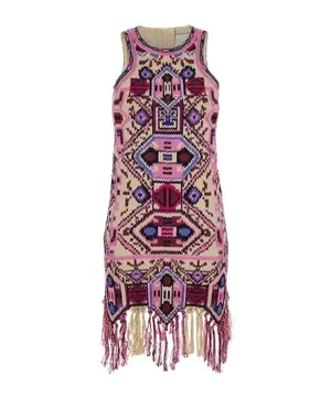 Isabel Marant Étoile Sleeveless Round Neck Knit Dress With Fringe