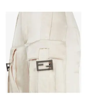 Fendi Cargo Pants With Ff Baguette Buckle Embellishment - Beige