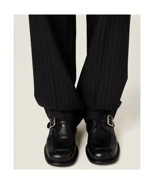 Miu Miu Pinstriped Tailored Trousers - Black