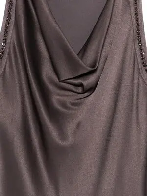 Antonelli Firenze Asymmetrical Draped Sleeveless V-neck Cover-up