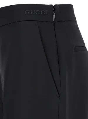 Gucci Logo Embroidered Bootcut Trousers