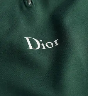Dior Half Zip Sweatshirt With Embroidered Logo - Green