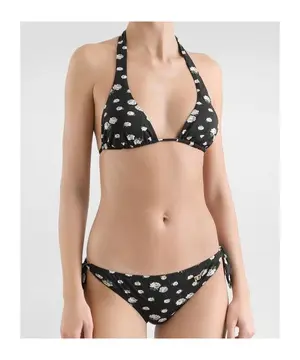 Dolce & Gabbana Floral Halterneck Bikini - Black