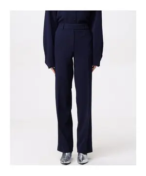 Michael Kors Tailored Straight Leg Pleated Pants - Blue