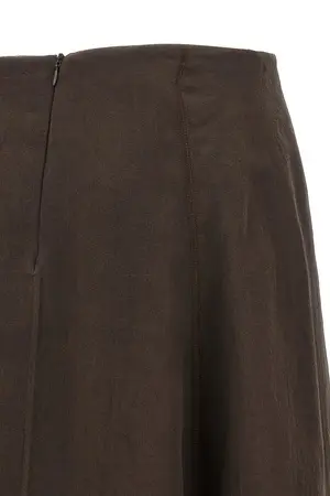 Brunello Cucinelli Flared Hem Midi Skirt - Cocoa