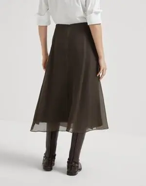 Brunello Cucinelli Flared Hem Midi Skirt - Cocoa