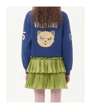 Valentino Garavani V-neck Long Sleeve Sweatshirt - Blue/white