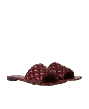 Bottega Veneta Matelassé Flat Sandals - Red