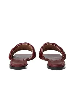 Bottega Veneta Matelassé Flat Sandals - Red