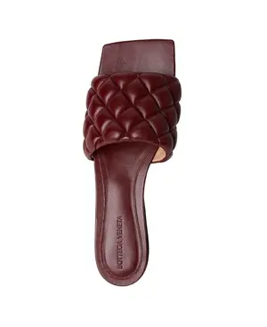 Bottega Veneta Matelassé Flat Sandals - Red