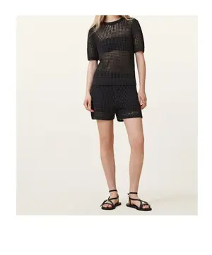 ALLSAINTS Paloma Drawstring Knit Shorts - Charcoalgrey