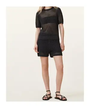 ALLSAINTS Paloma Drawstring Knit Shorts - Charcoalgrey