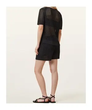 ALLSAINTS Paloma Drawstring Knit Shorts - Charcoalgrey
