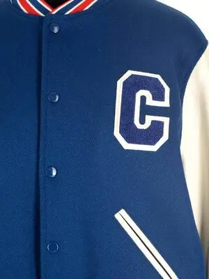 Celine Varsity Jacket In Textured Wool With Contrast Trim