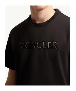 Moncler Velvet Logo T-shirt - Black