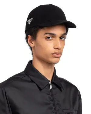 Prada Logo Plaque Baseball Cap - Black