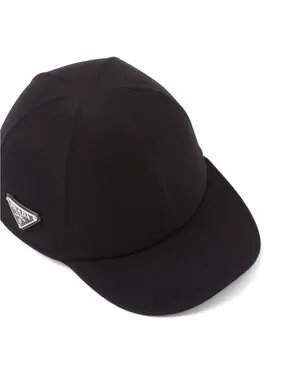 Prada Logo Plaque Baseball Cap - Black