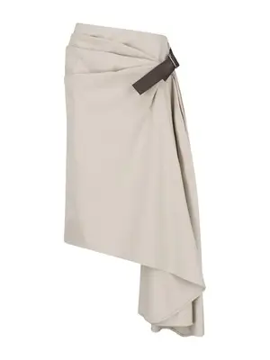 Loewe Belted Asymmetrical Draped Skirt - Light Brown