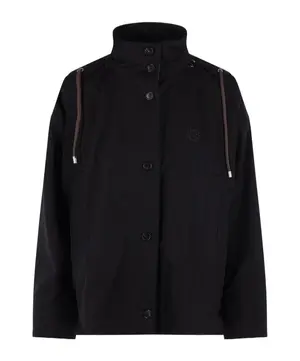 Loewe Hooded Jacket With Leather Accents - Black