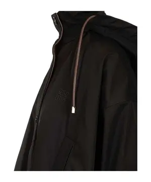Loewe Hooded Jacket With Leather Accents