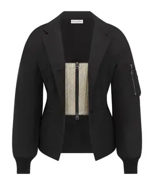 Dior Fitted Jacket With Integrated Bustier - Black