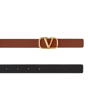 Valentino Garavani Vlogo Signature Reversible Belt - Brown/black