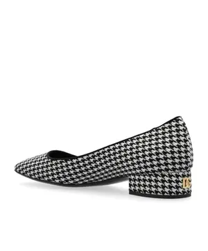 Dolce & Gabbana Houndstooth Square-toe Pumps - Black