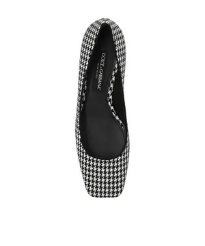 Dolce & Gabbana Houndstooth Square-toe Pumps - Black