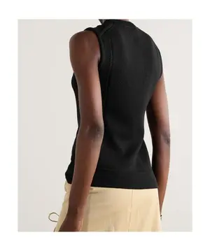 JIL SANDER Pin-hole Knitted Blended Vest
