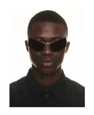 Off-White Luna Wraparound Frame Sunglasses With Printed Logo
