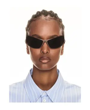 Off-White Luna Wraparound Frame Sunglasses With Printed Logo
