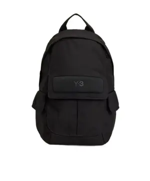 Y3 Canvas Backpack With Front Pockets - Black