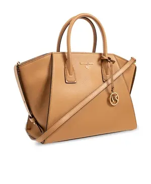 Michael Kors Large Avril Leather Logo Lettering Tote Bag