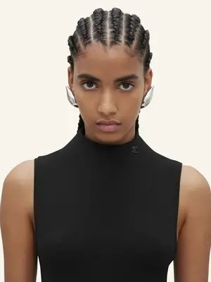COURREGES Sleeveless High Neck Bodysuit