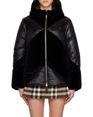 Burberry Chevron Puffer Jacket With Detachable Hood