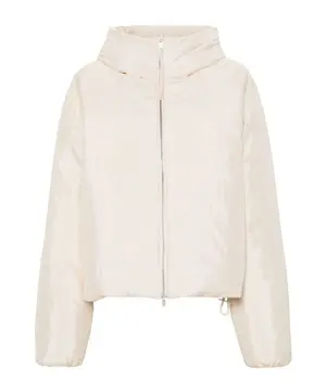 JIL SANDER High Neck Hooded Puffer Down Jacket - Beige