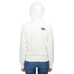 Play Comme Des Garcon Long Sleeve Hooded Sweatshirt - White