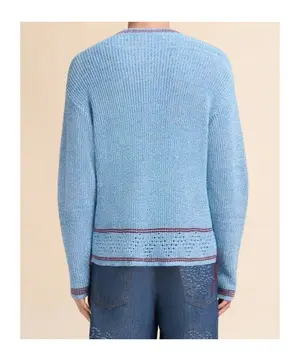 Marni Since '94" Flocked Print Crew Neck Sweater - Celeste